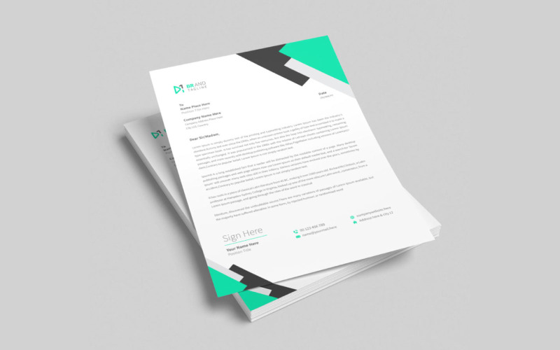 Wavy business letterhead design #360269 - TemplateMonster