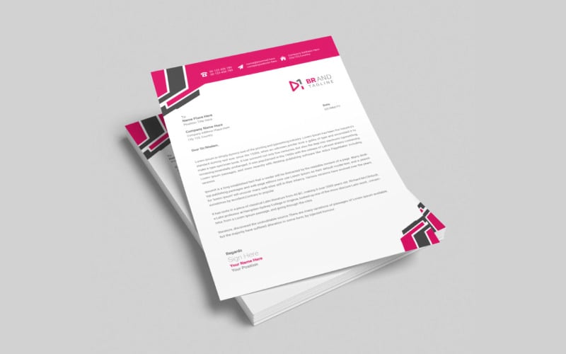Wavy business letterhead template #360264 - TemplateMonster
