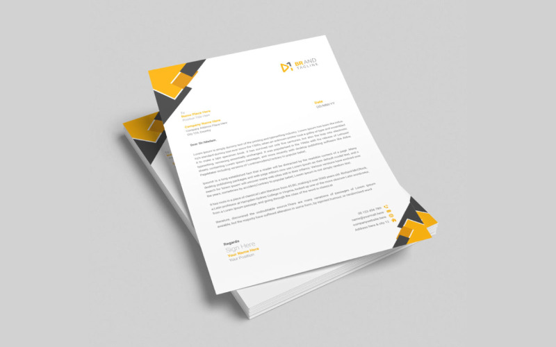 Wavy letterhead design template #360265 - TemplateMonster