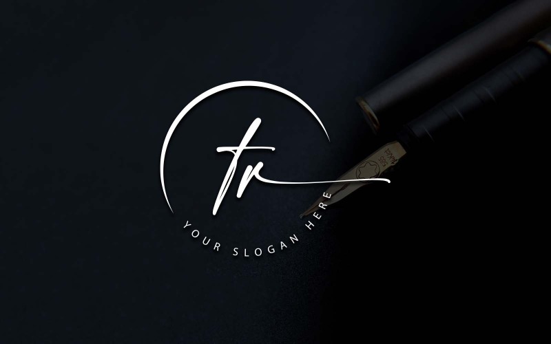 Calligraphy Studio Style TR Letter Logo Design