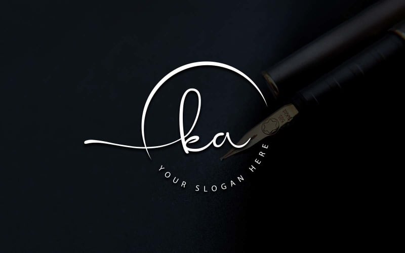 Calligraphy Studio Style KA Letter Logo Design