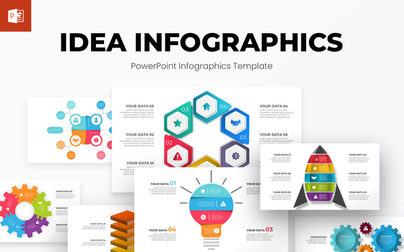 Conception de modèle PowerPoint d'infographie d'idée gratuite