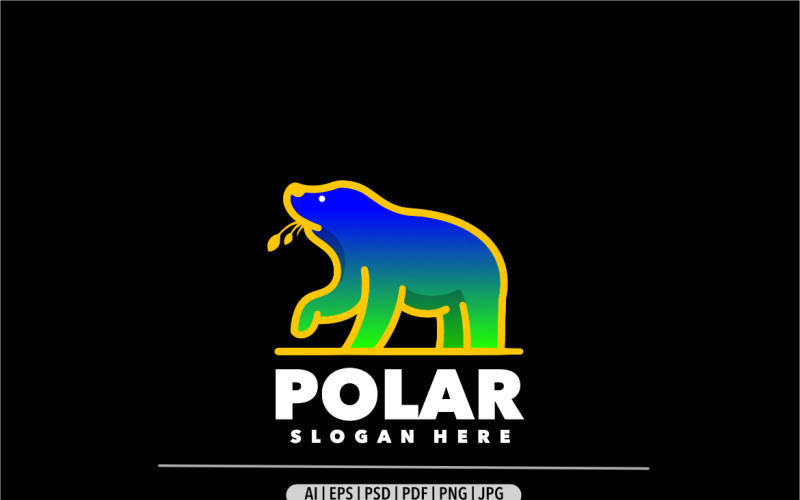 Création de logo coloré dégradé ours polaire