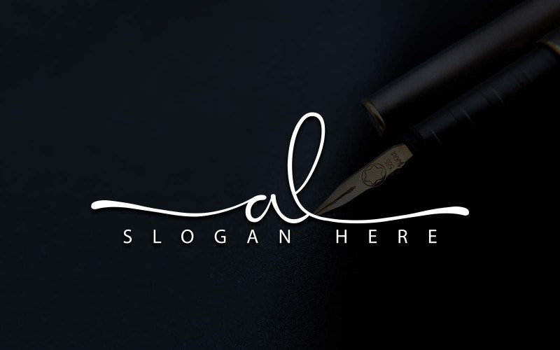 Diseño de logotipo de letra AL estilo estudio de caligrafía - Identidad ...