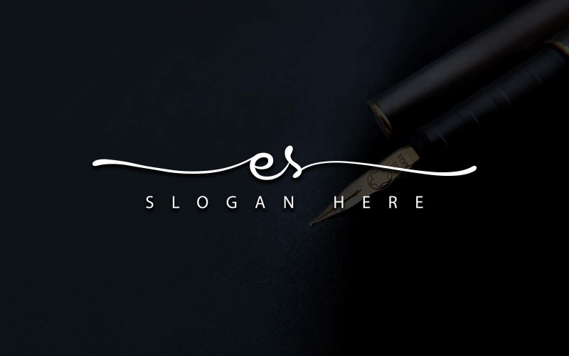 Fotografía creativa Diseño de logotipo de letra ES