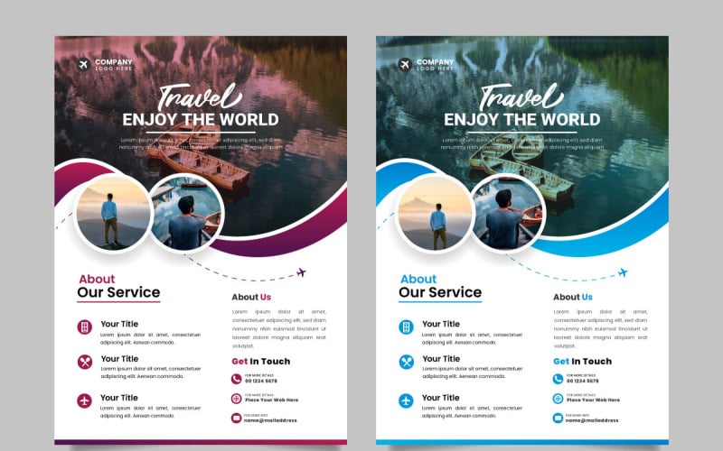 Travel flyer design template and travel agency flyer template design ...