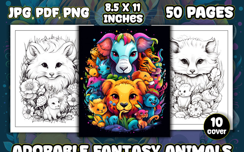 Adorable Fantasy Animals Coloring Pages - TemplateMonster