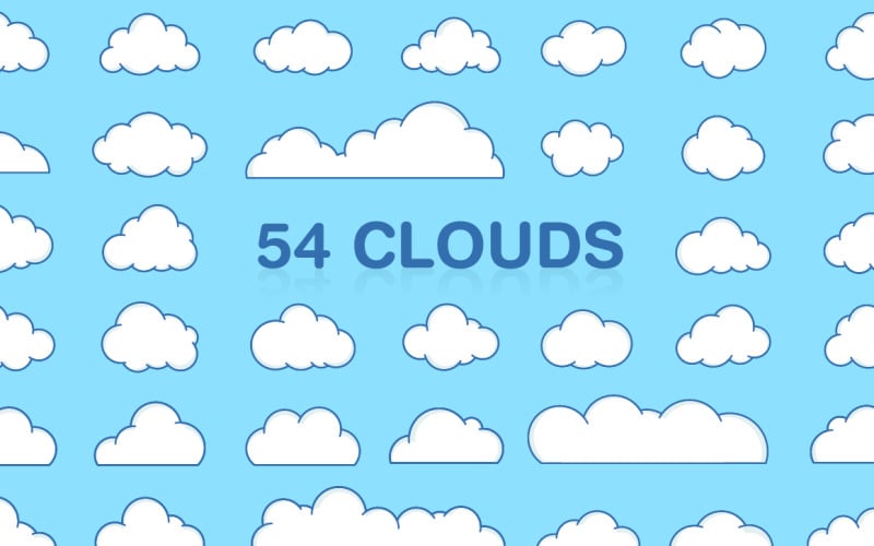 Clouds Comic Style with Outline #361677 - TemplateMonster