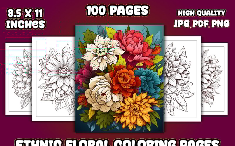Ethnic Floral Coloring Pages #361678 - TemplateMonster