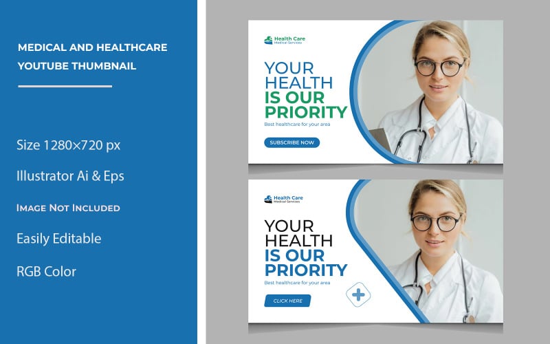 Medical YouTube Thumbnail Template Design - TemplateMonster