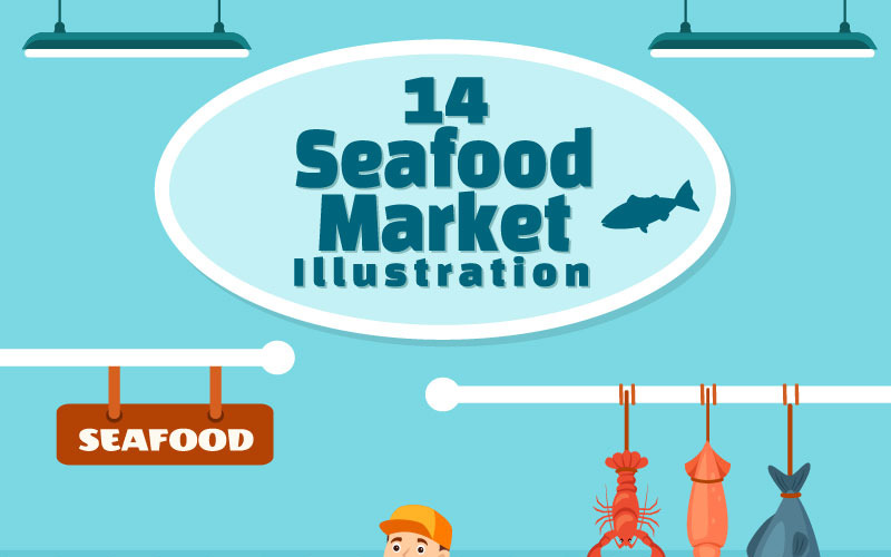 14 Seafood Market Illustration #361857 - TemplateMonster