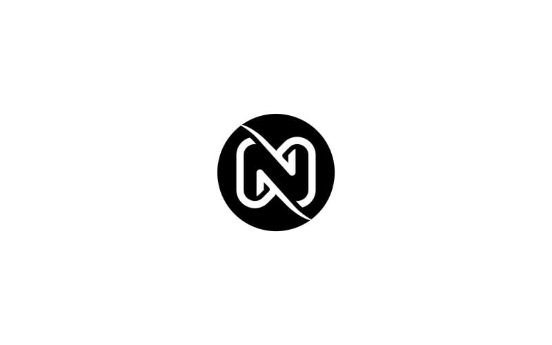 N letter circle logo design vector template. N logo