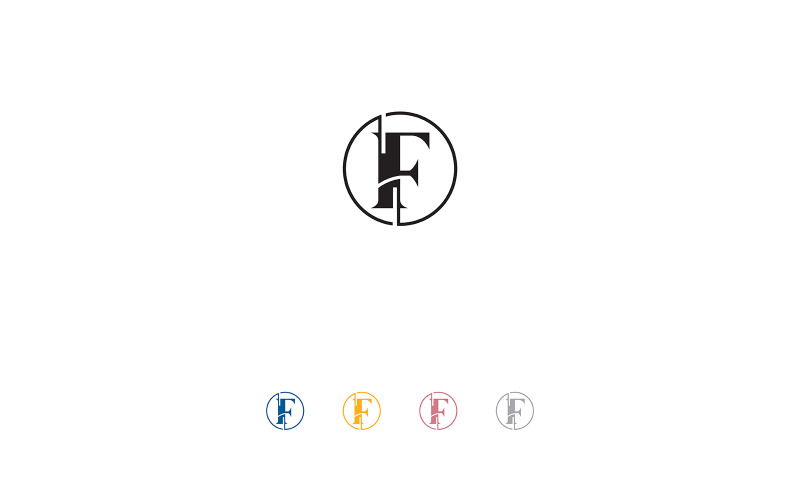 F logo design, f circle logo template - TemplateMonster