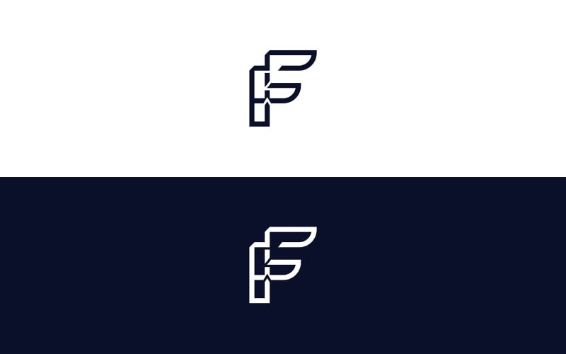 Letter f line logo design template #362381 - TemplateMonster
