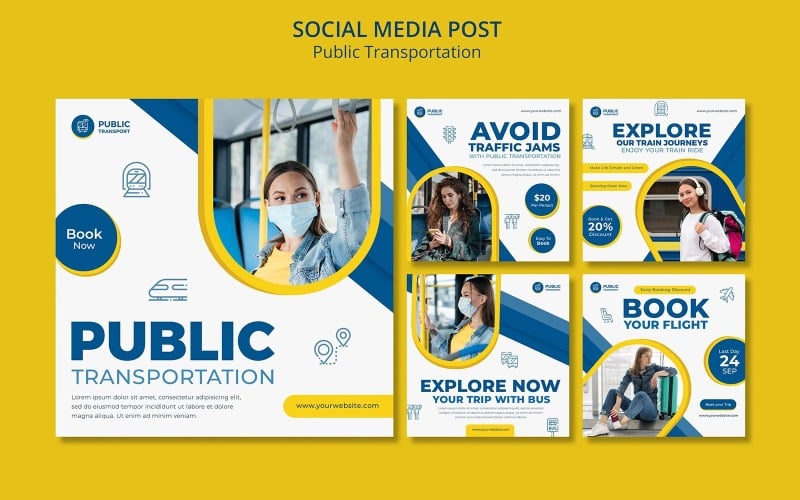 Public Transport Social Media Post Template - TemplateMonster