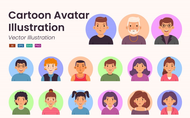 Cartoon Avatar Illustration Set #362623 - TemplateMonster