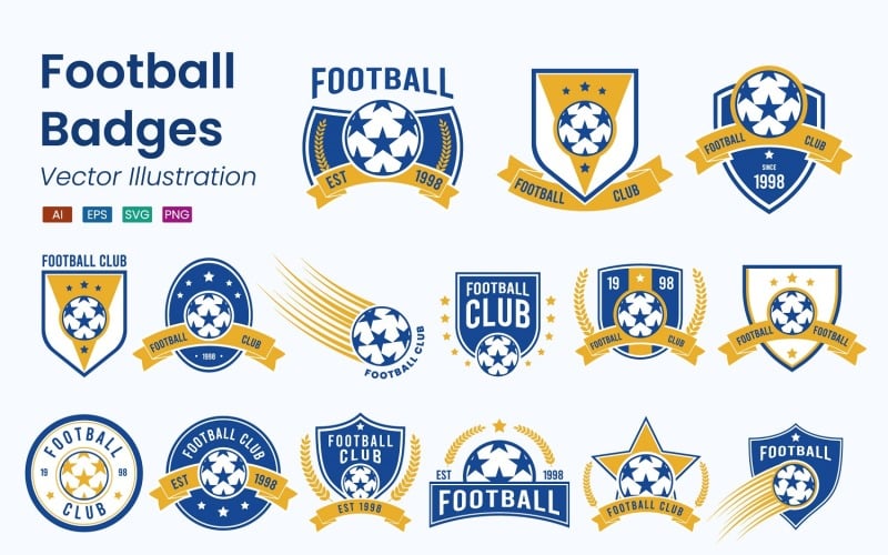 Football Badge Illustration Set #362637 - TemplateMonster