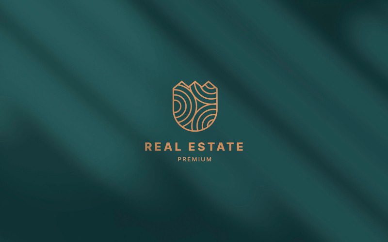 Logo du bâtiment lettre U avec icône de cercle à l'intérieur - LGV2