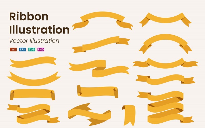 Ribbon Vector Illustration Set #362636 - TemplateMonster