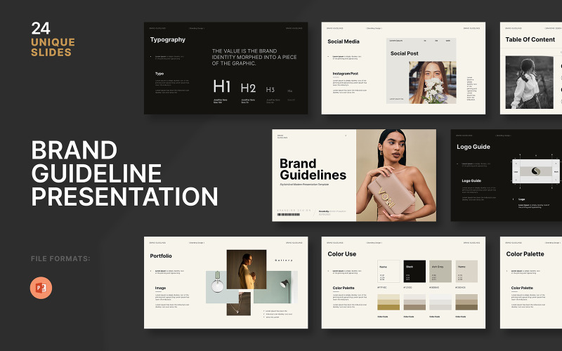 Brand Guideline Poweroint Template #362941 - TemplateMonster