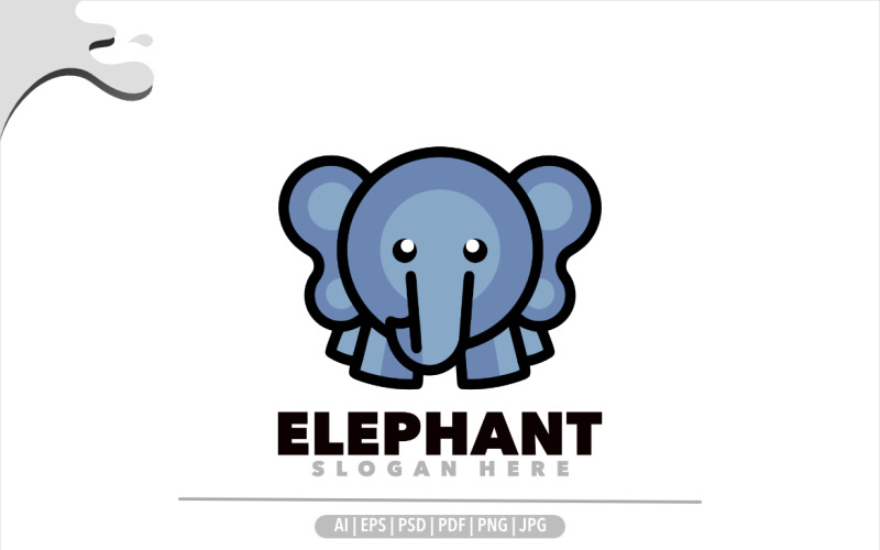 Elephant mascot simple logo design #363441 - TemplateMonster