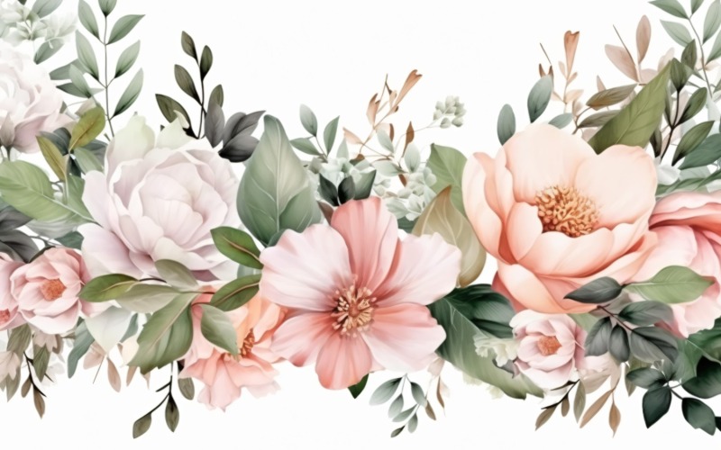 Watercolor flowers Background 351 #363496 - TemplateMonster