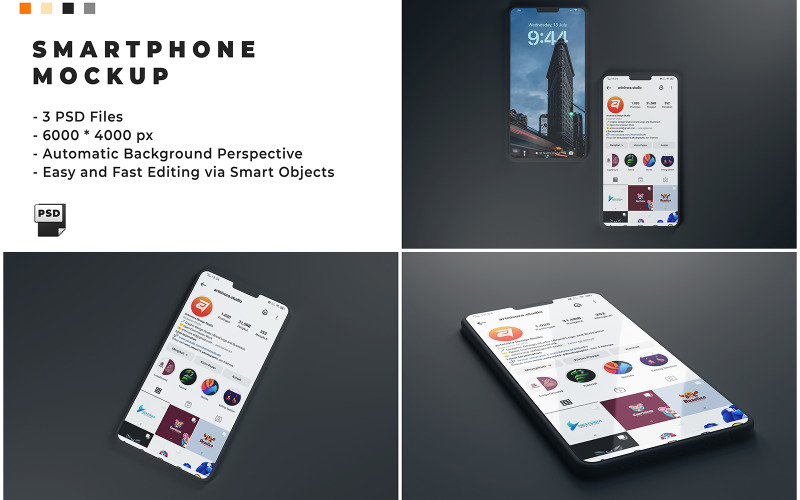 Smartphone Mockup Template #363556 - TemplateMonster