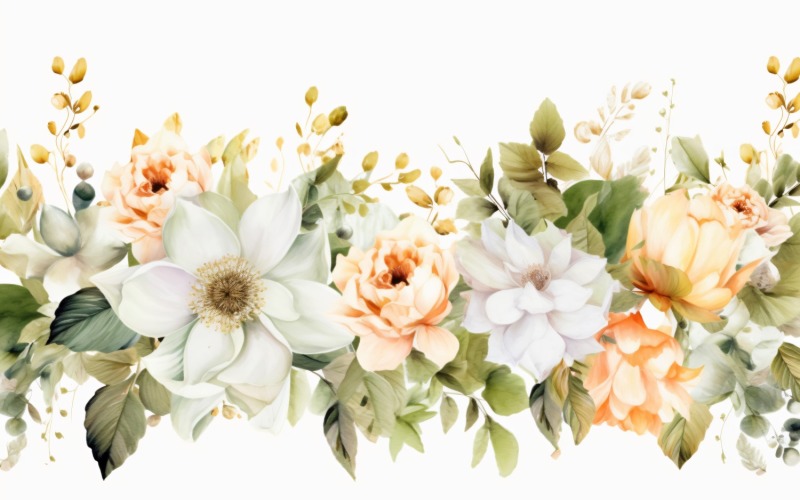 Watercolor floral wreath Background 454 - TemplateMonster