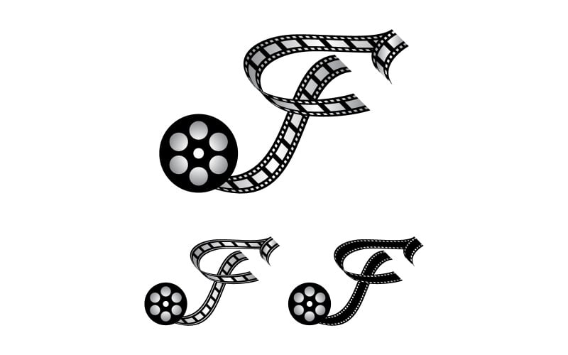 Letter F Made from Film Strip, Logo For Media Photography Videography ...