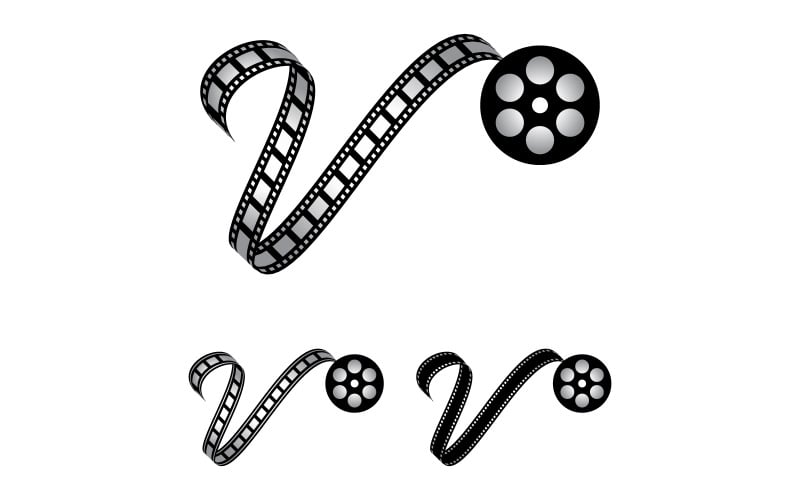 Letter V Made from Film Strip, Logo For Media Photography Videography ...