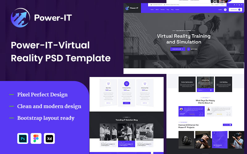 Power-IT- Plantilla PSD de realidad virtual - TemplateMonster