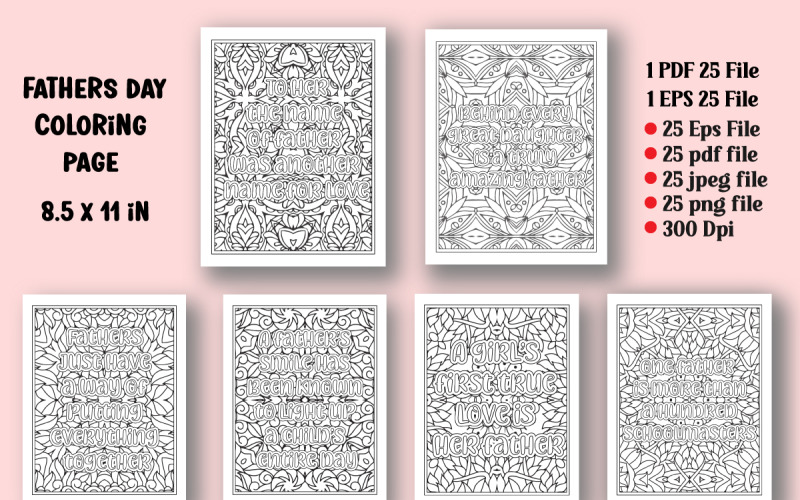 Fathers Day Quotes Coloring Book #363852 - TemplateMonster
