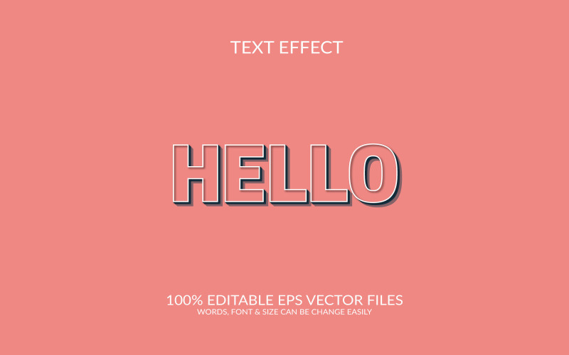 Hello 3d text effect design template design - TemplateMonster