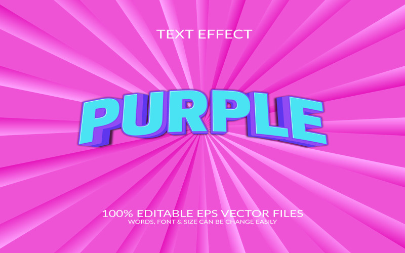 Purple Editable Vector Eps 3d Text Effect - TemplateMonster