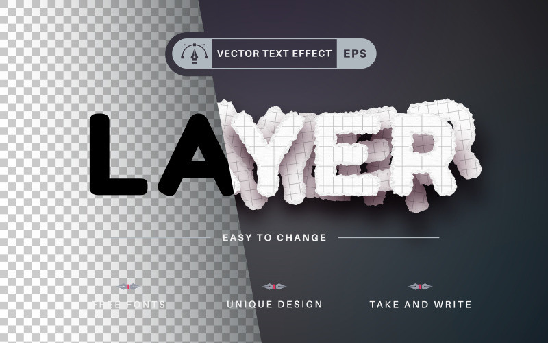 Layer - Editable Text Effect, Font Style - TemplateMonster