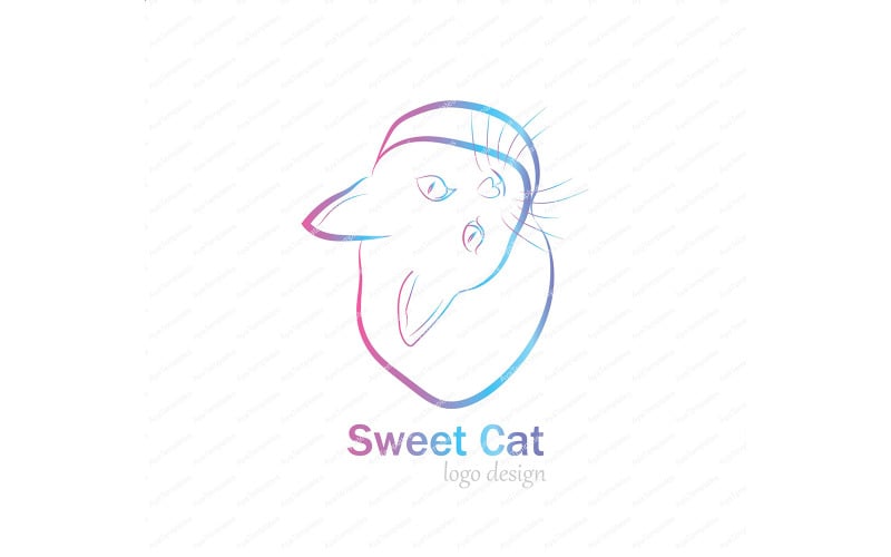 Sweet Cat Logo Brand Design #364320 - TemplateMonster