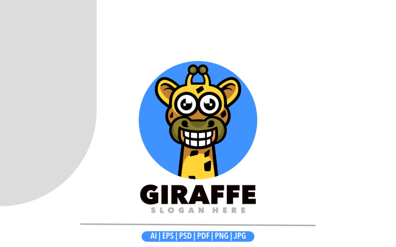 Giraffe mascot funny logo design #364413 - TemplateMonster