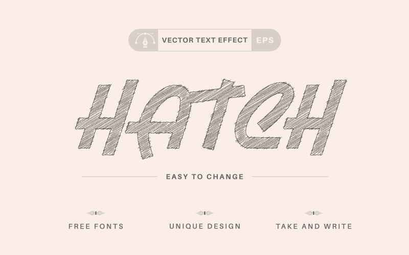 Hatch - Editable Text Effect, Font Style - TemplateMonster