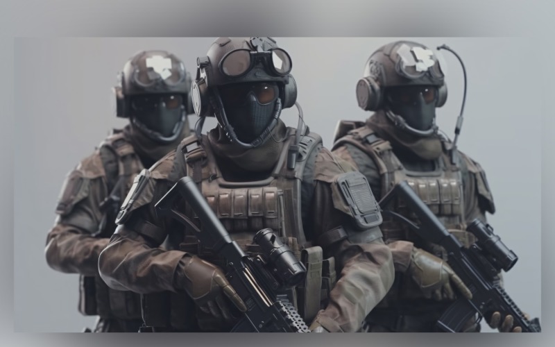 Armed and Ready Military Force in Action 35 - TemplateMonster