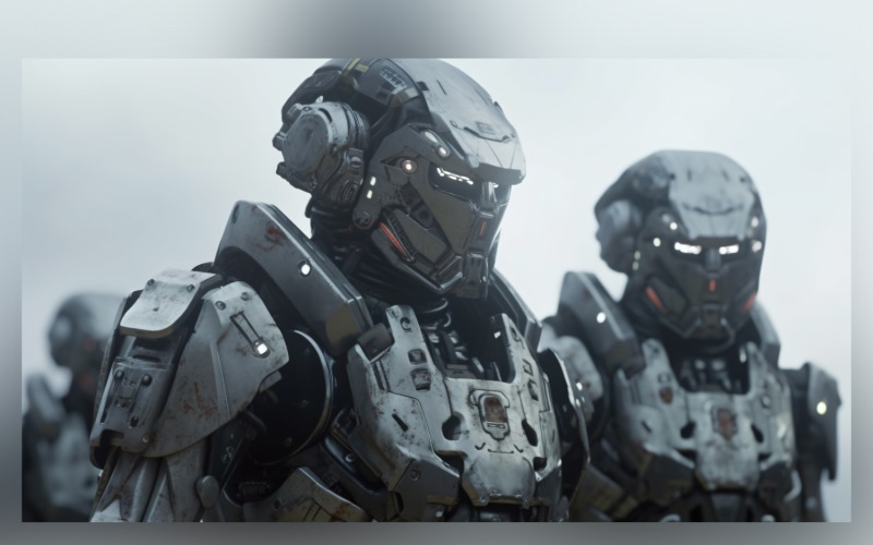 Robot militaire déchaîné à triple menace 68 - TemplateMonster