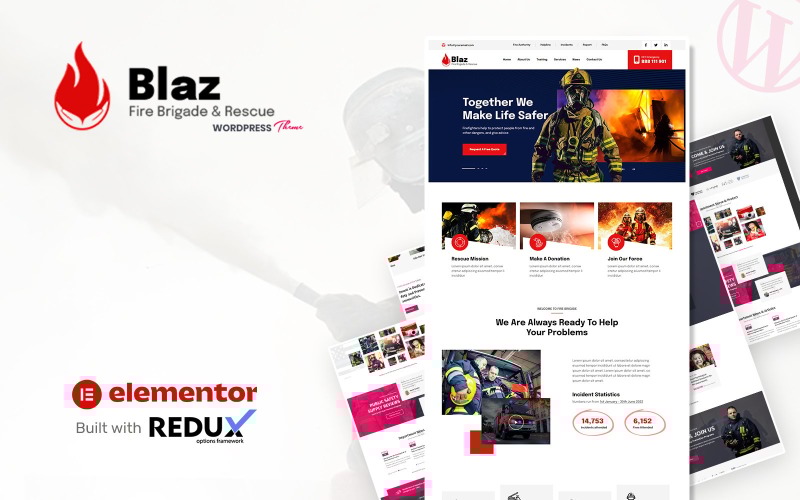Firehelf Fire Department Elementor Wordpress Theme