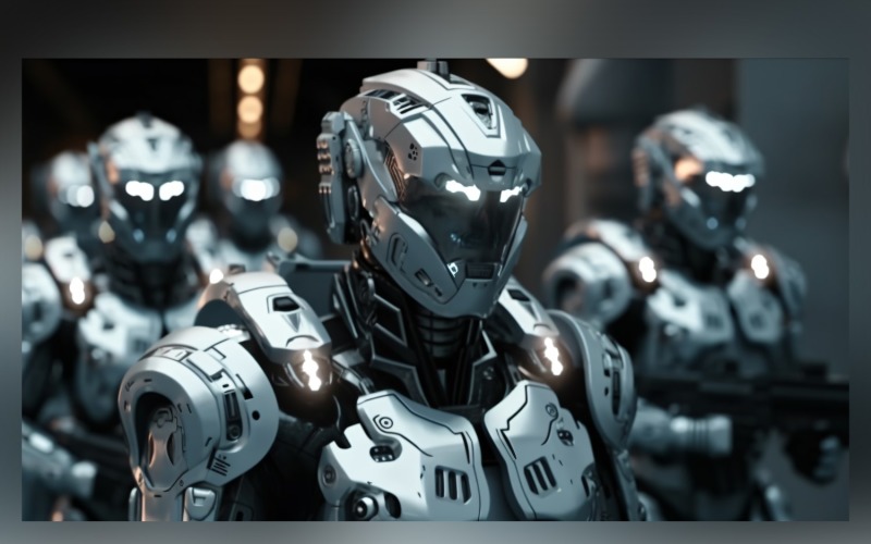 El poder del conjunto militar de tres robots armados 97