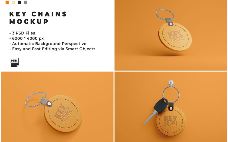 Key Chains Mockup Template 2 #364878 - TemplateMonster