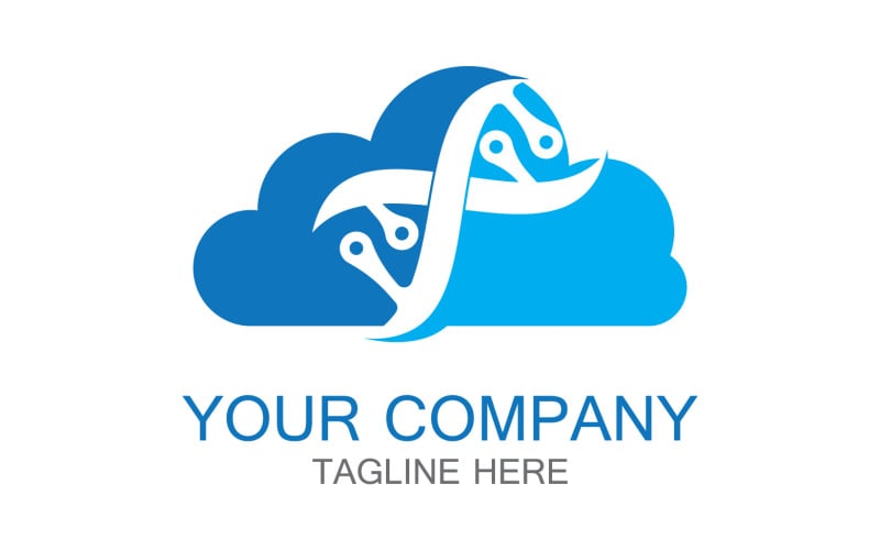 Cloud blue DNa logo template v11 #365077 - TemplateMonster