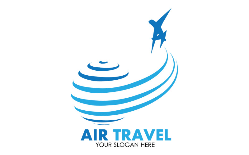 Modèle de logo de voyage en avion vecteur v45