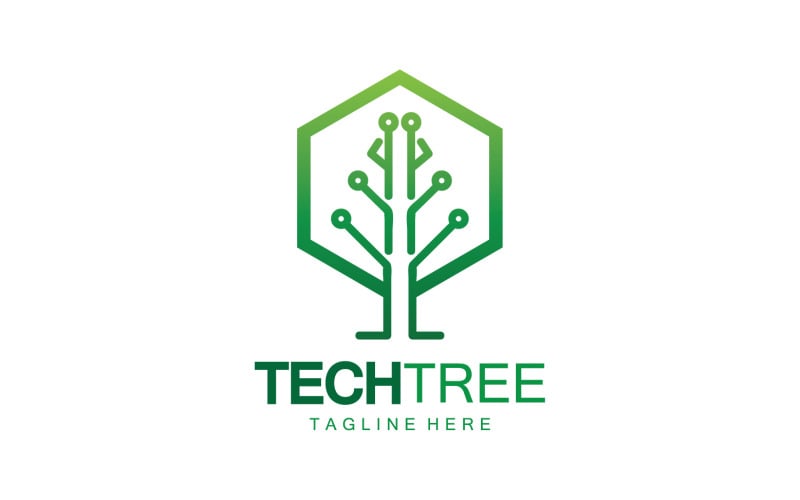 Tech tree template logo vcetor v8 #365573 - TemplateMonster