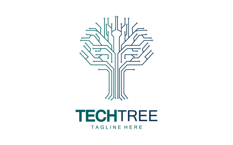 Tech tree template logo vcetor v41 #365614 - TemplateMonster