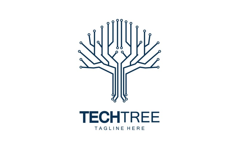 Tech tree template logo vcetor v47 #365616 - TemplateMonster