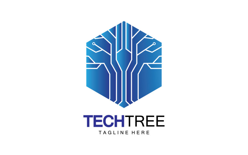 Tech tree template logo vcetor v54 #365606 - TemplateMonster