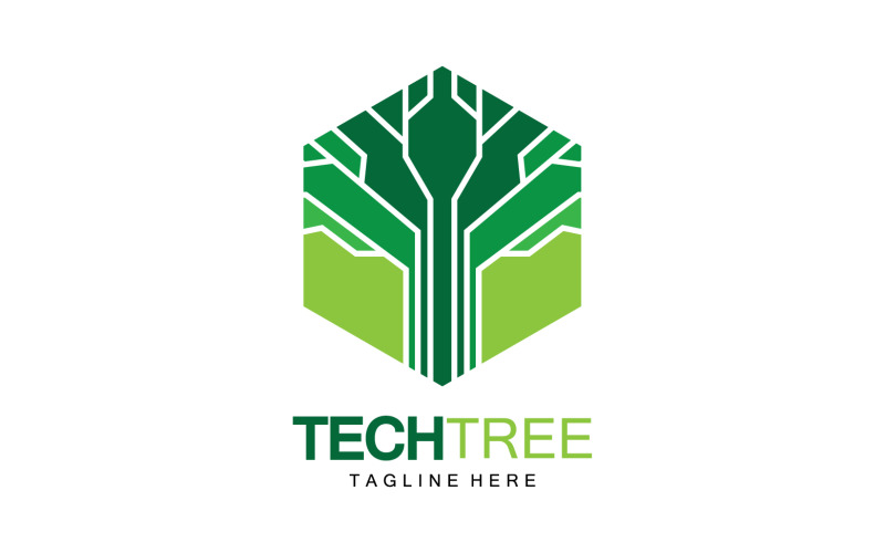 Tech tree template logo vcetor v56 #365629 - TemplateMonster